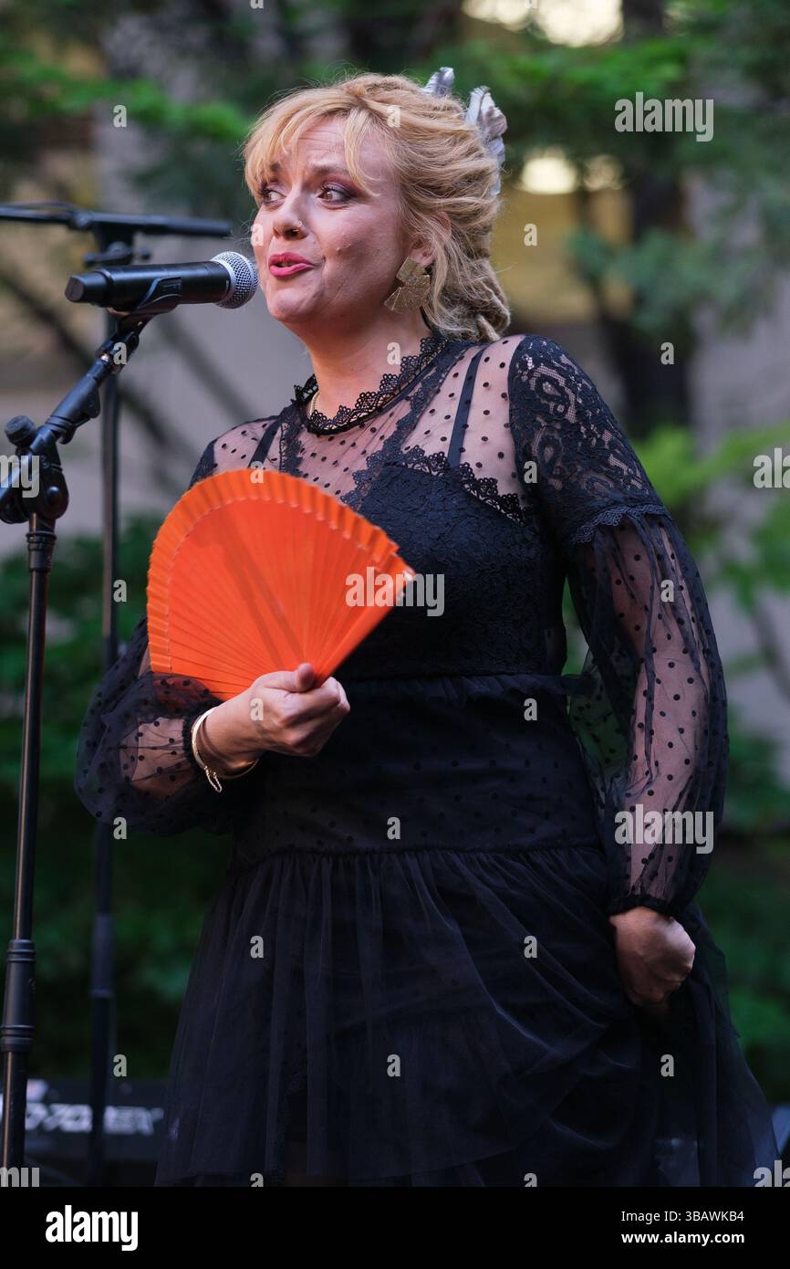 Madrid, Spain. 13th May, 2025. Singer Naike Ponce performs during the ...