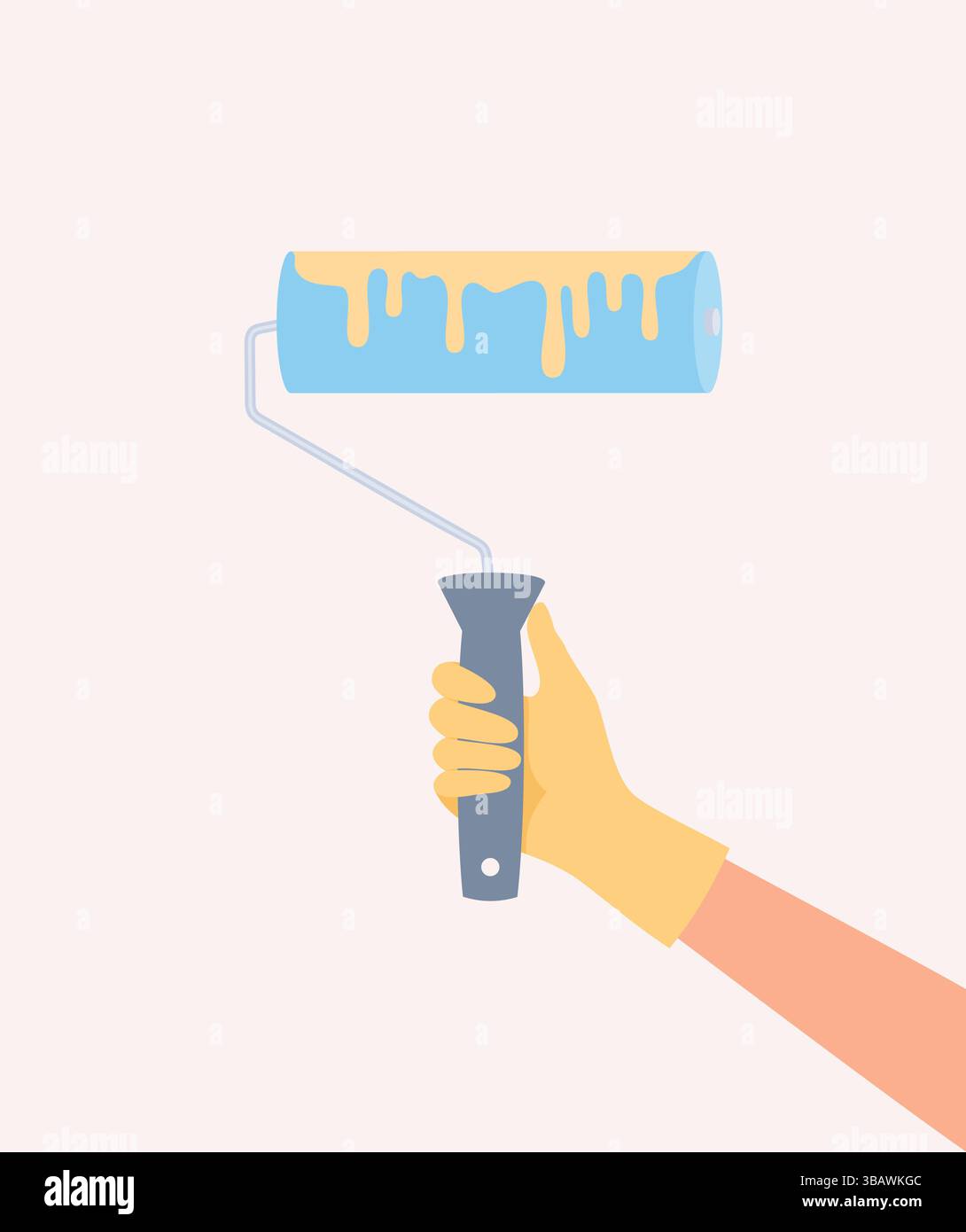 Paint roller blue in Stock Vector Images - Alamy