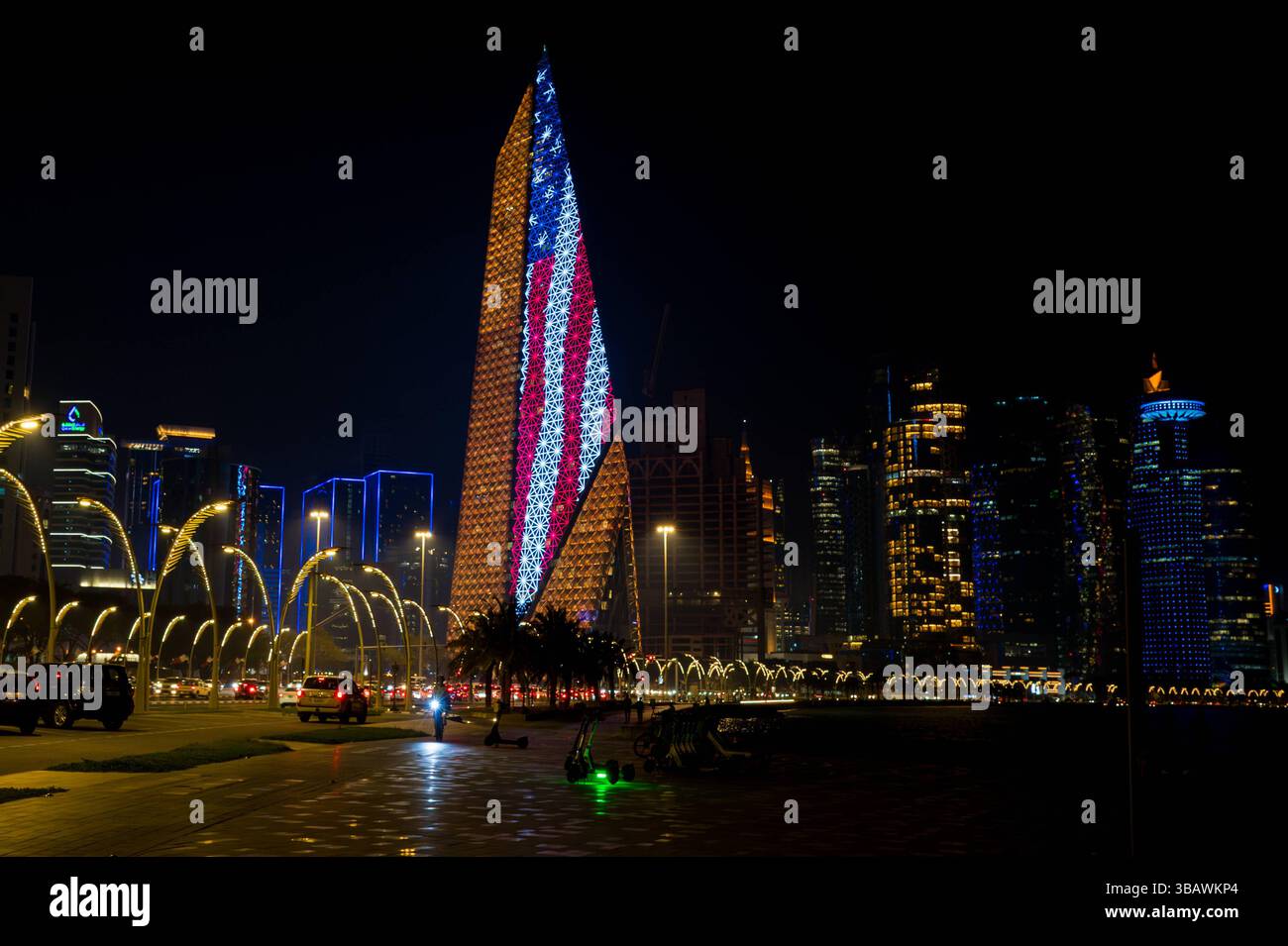US President Donald Trump to visit Doha,Qatar American flag displayed ...