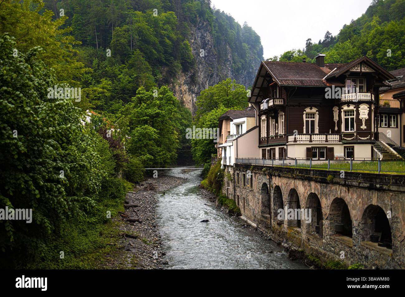 the historic swiss city of bad ragaz Stock Photo - Alamy