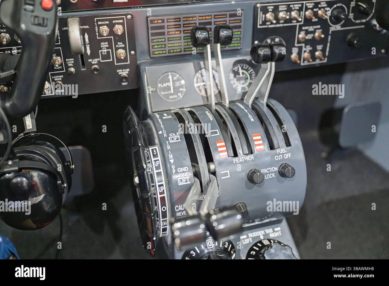 cockpit of airplane aeroplane plane, flight instruments throttle controls, aviation pilot flying ...
