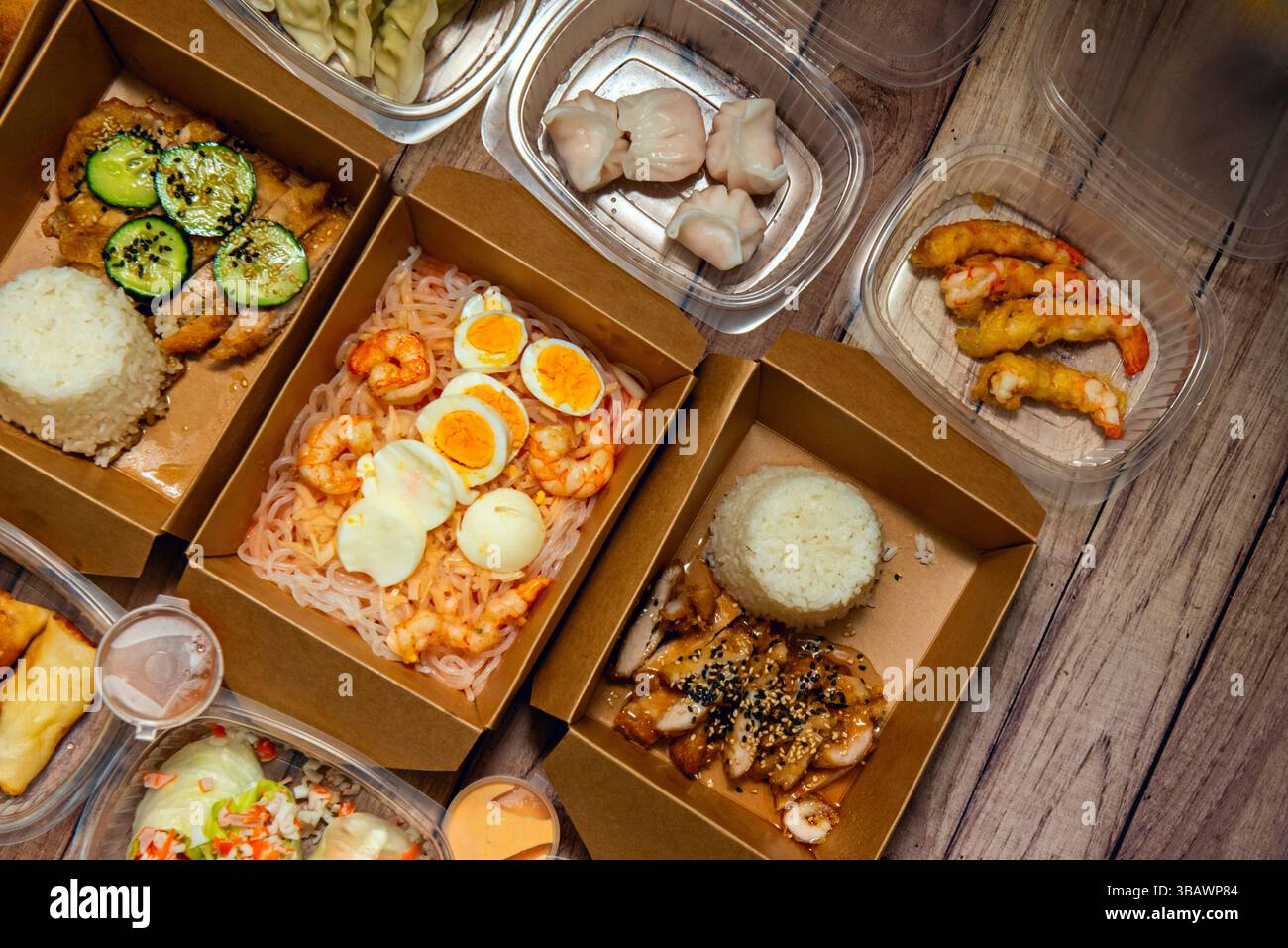 Freshly cooked typical Asian dishes Stock Photo - Alamy