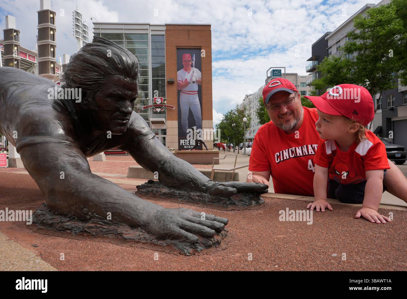 Andrew Scheidt and his one-year-old son Matthew Scheidt visit the ...