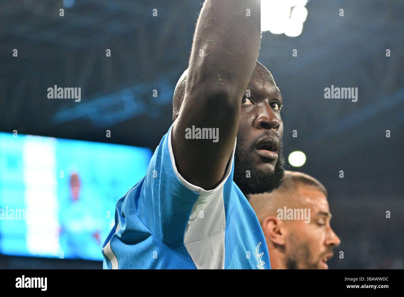 Naples, Italy. 11th May, 2025. After goal Romelu Lukaku during the ...