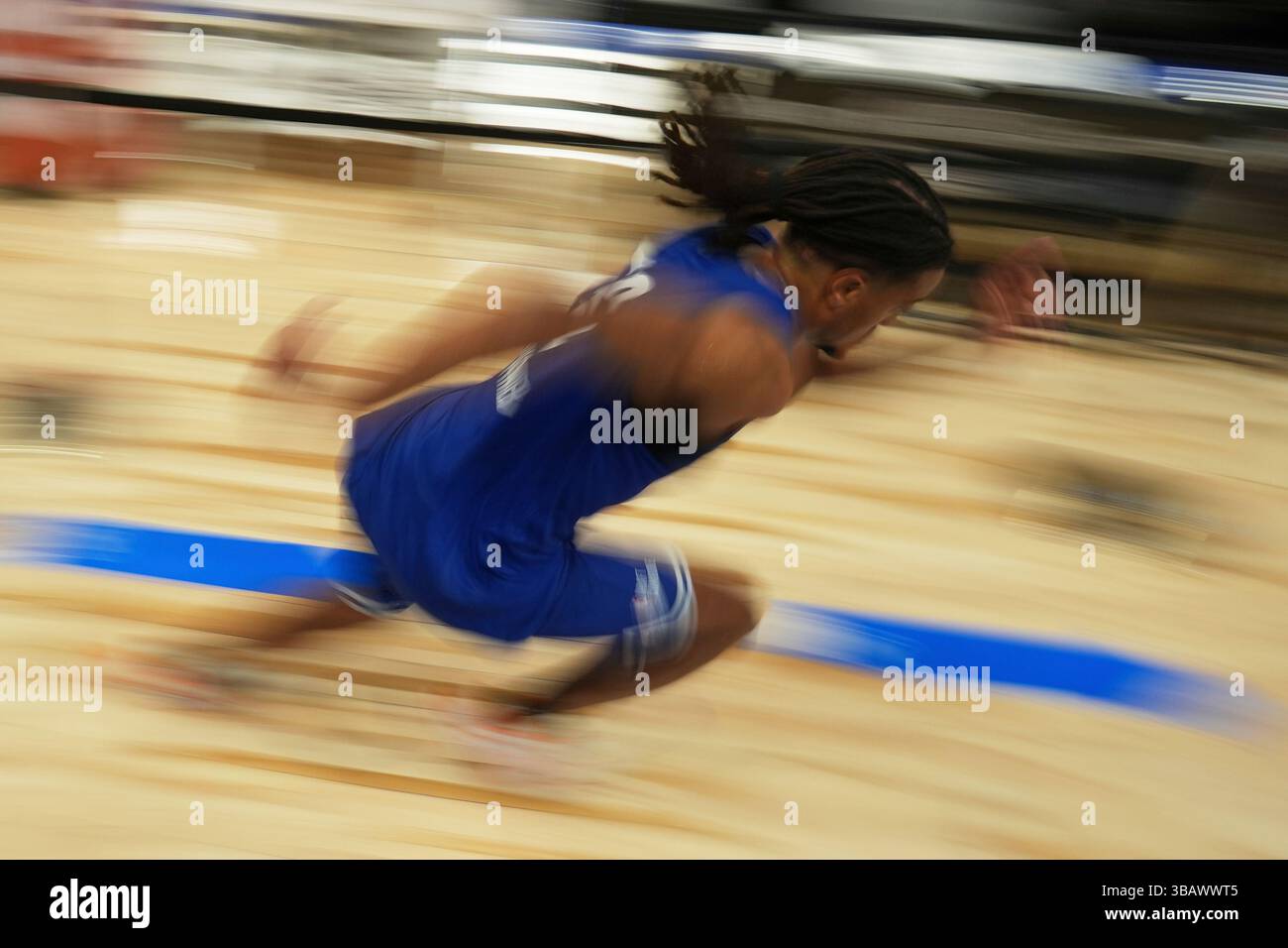 Chaz Lanier participates at the 2024 NBA basketball draft combine in ...