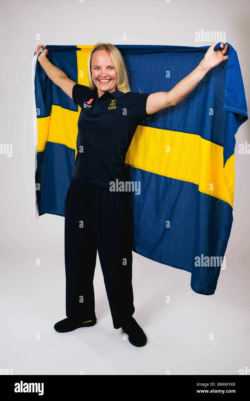 Cross-country skiing athlete Linn Svahn of, Sweden. , . poses for a ...