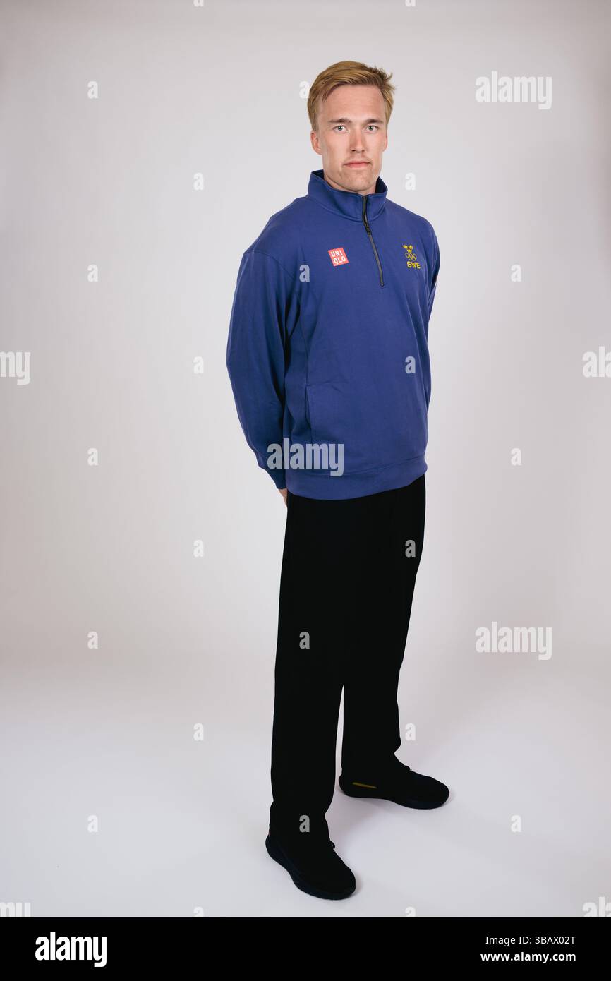 Cross-country skiing athlete Emil Danielsson of, Sweden. , . poses for ...