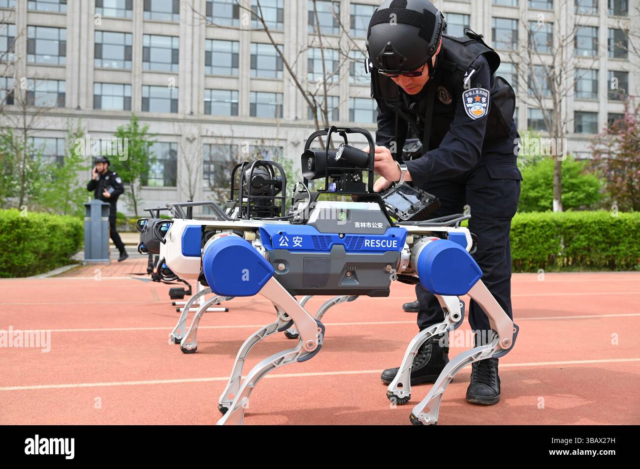 JILIN, CHINA - MAY 13, 2025 - Police officers display police patrol ...