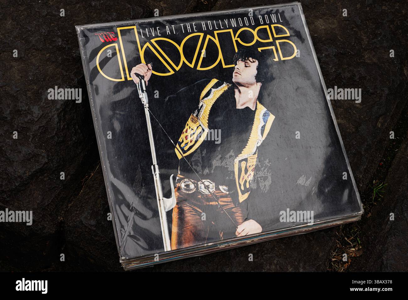 Lviv, Ukraine - May 13, 2025: Classic rock vinyl featuring The Doors Live at the Hollywood Bowl ...