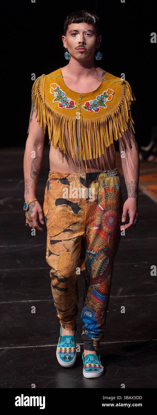 May 11, 2025 - Santa Fe, New Mexico, USA - A model walks the runway ...