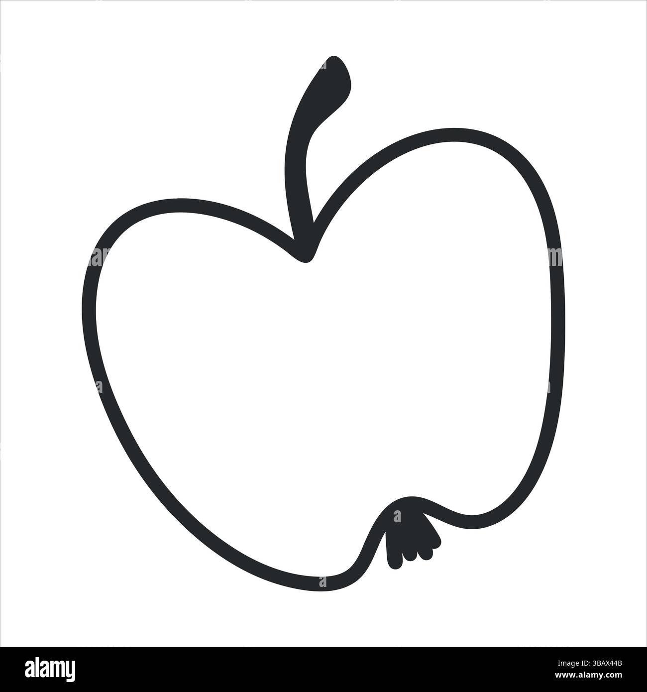Hand drawn apple Fruit isolated. sketch drawing of Food. Doodle, simple ...