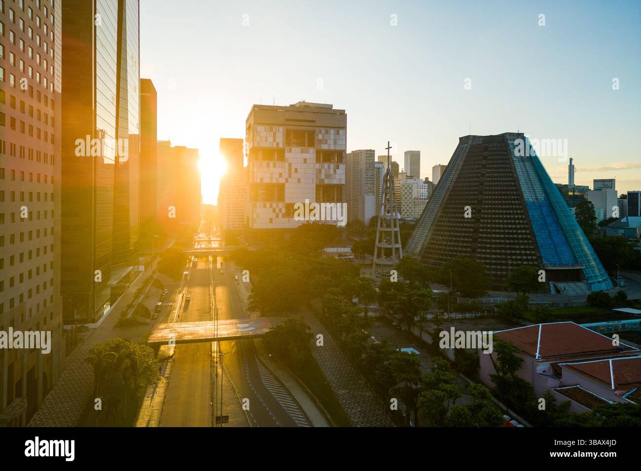 Sun Rising in Downtown of Rio de Janeiro With Famous Petrobras ...