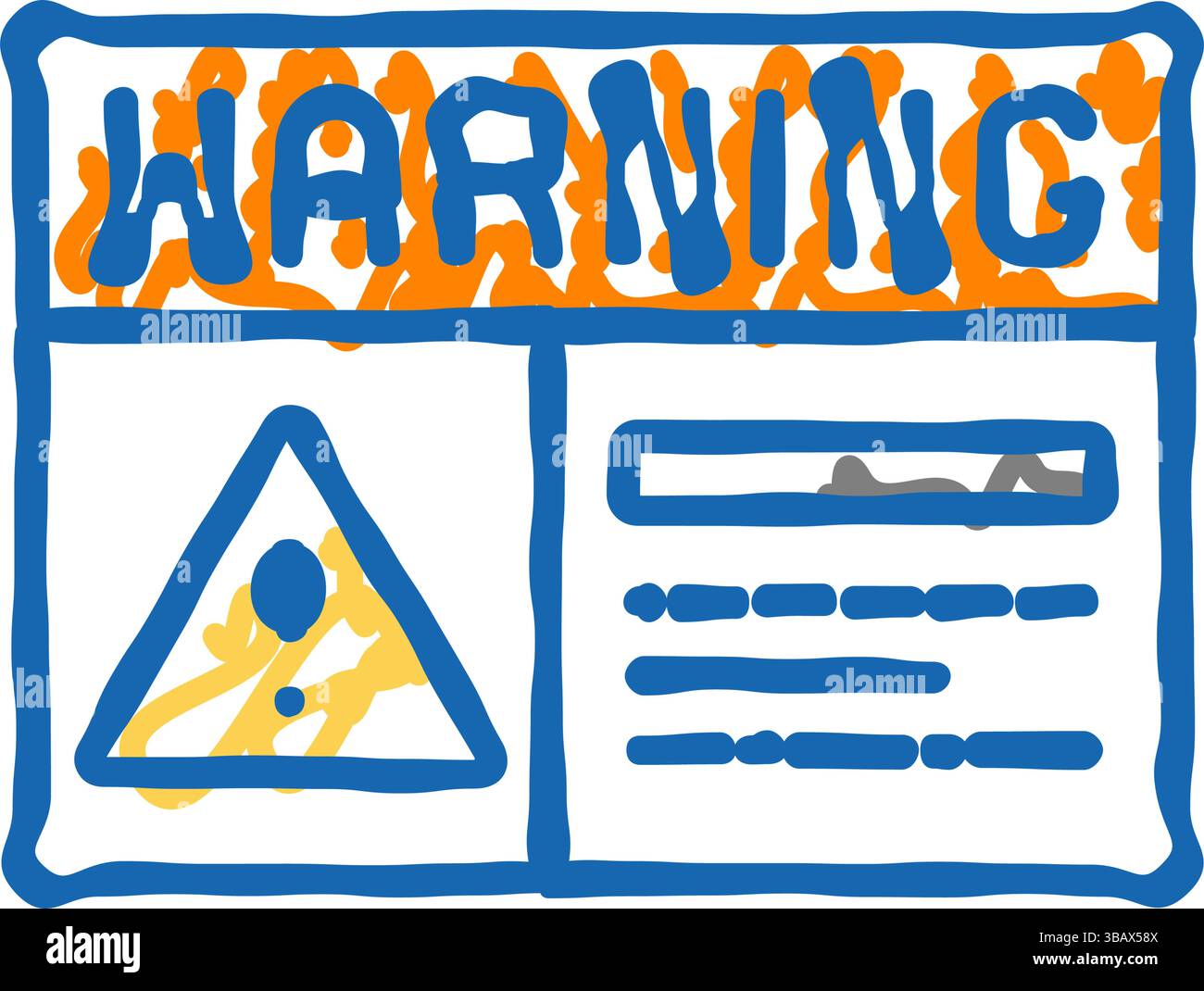 warning electricity icon doodle illustration Stock Vector Image & Art - Alamy