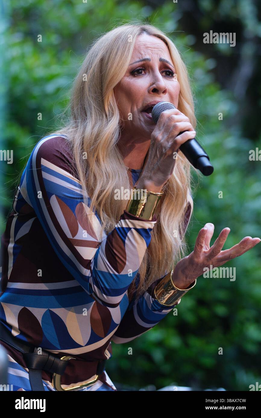 Singer Marta Sanchez performs during the tribute event to the song ...