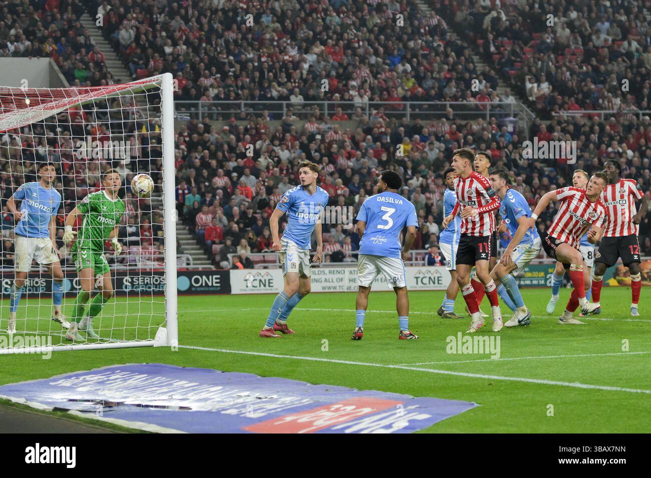 Sunderland's Daniel Ballard header goes in off the crossbar to put ...