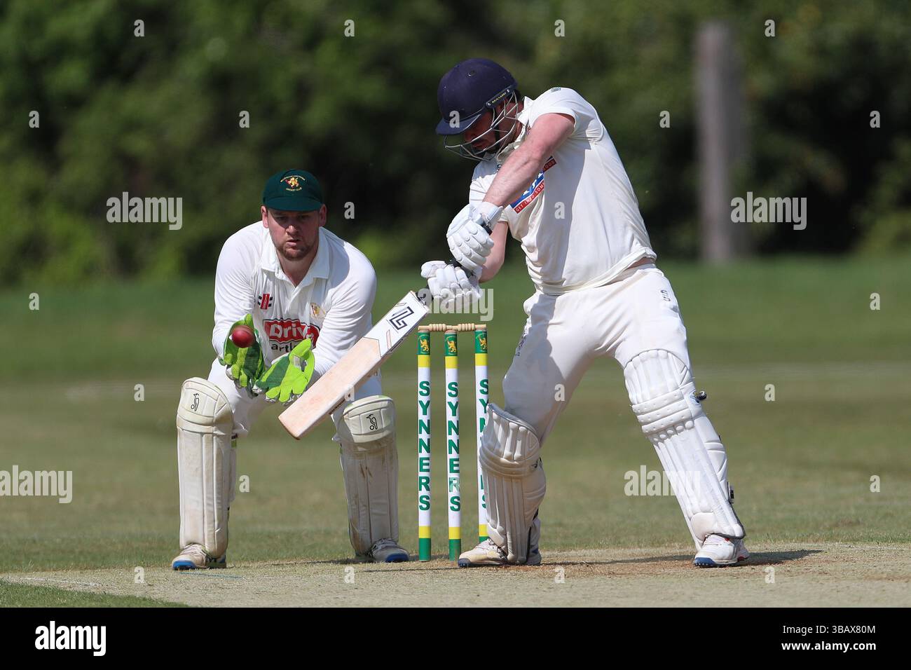 Darlington's Liam Burgess hits out during the NYSD Division One match ...