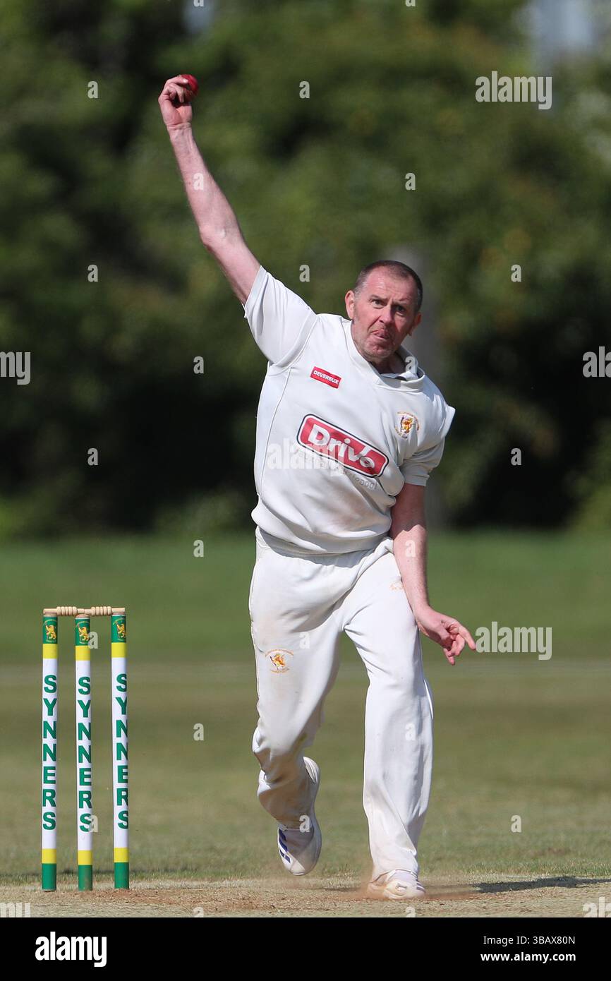 Synthonia's Martin Cull is seen bowling during the NYSD Division One ...