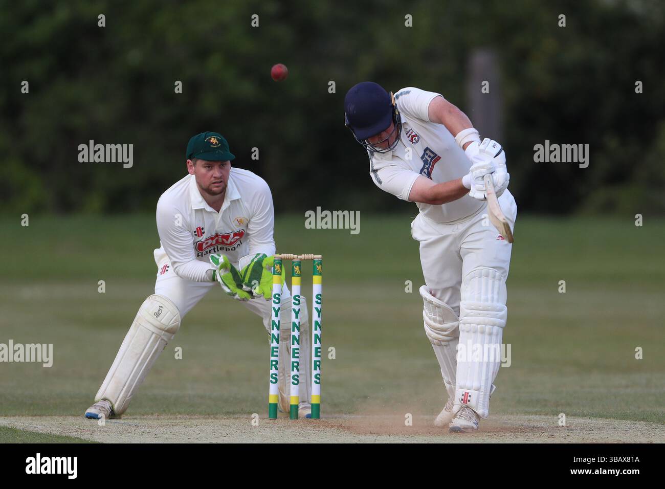 Darlington's Jack Atkinson hits out during the NYSD Division One match ...