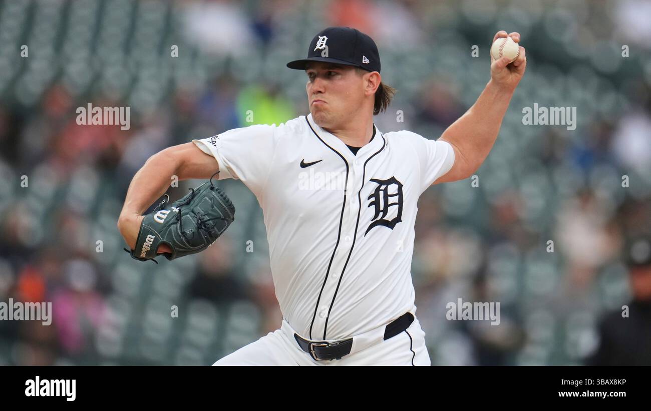 Detroit Tigers pitcher Tyler Holton throws against the Boston Red Sox ...