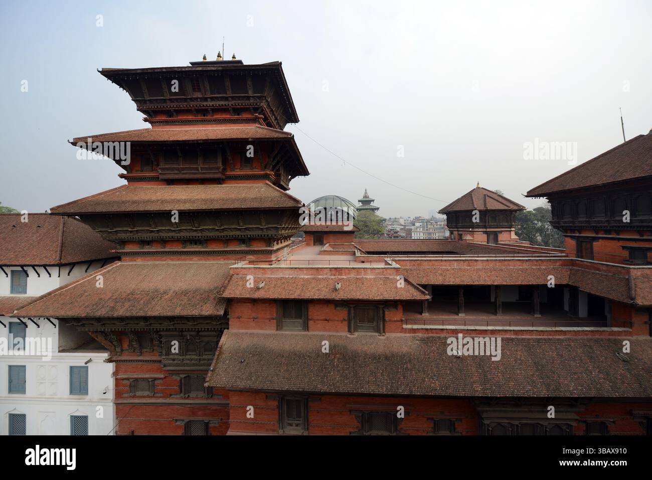Basantapur palace at the Durbar Square in Kathmandu, Nepal Stock Photo ...