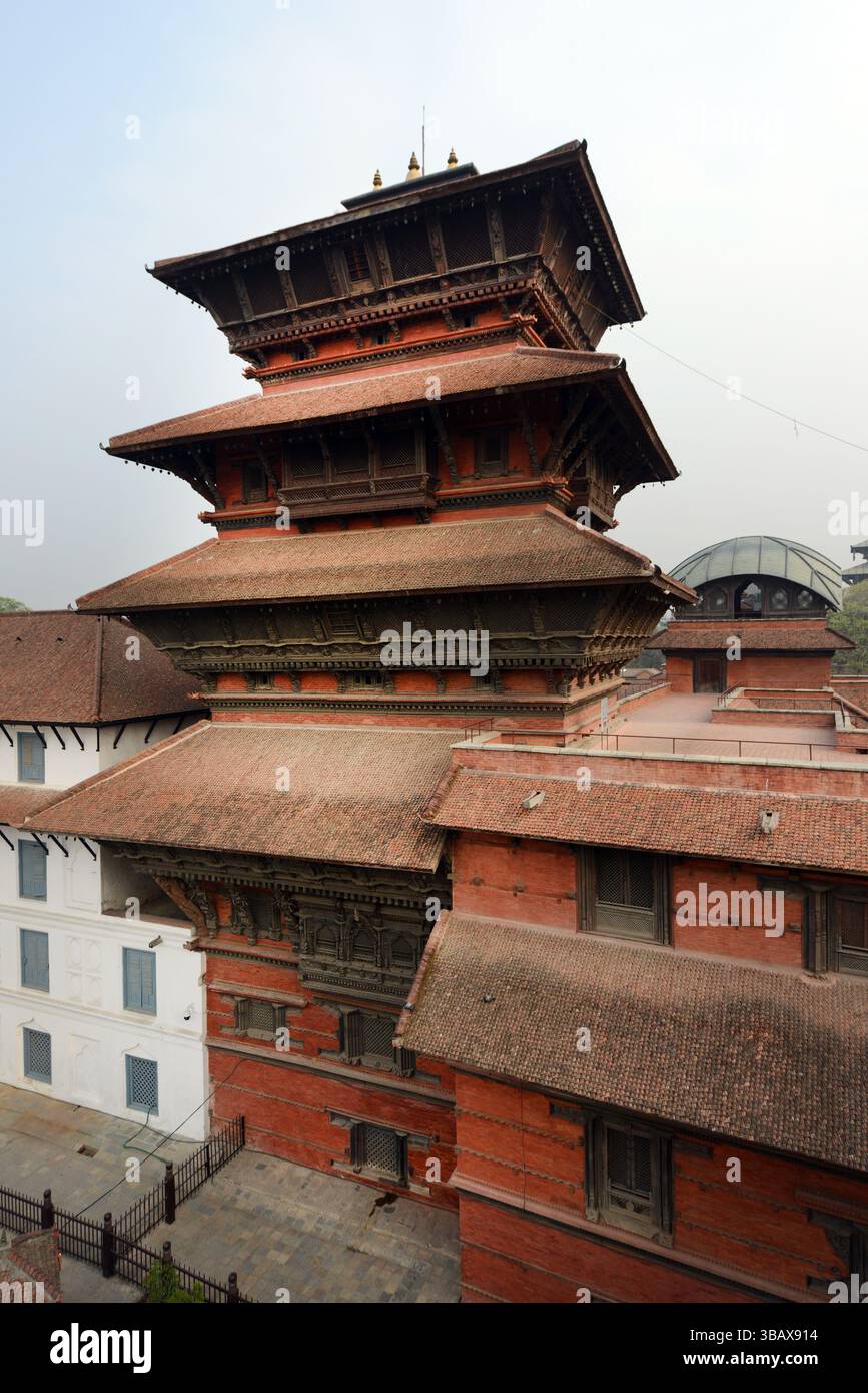 Basantapur palace at the Durbar Square in Kathmandu, Nepal Stock Photo ...
