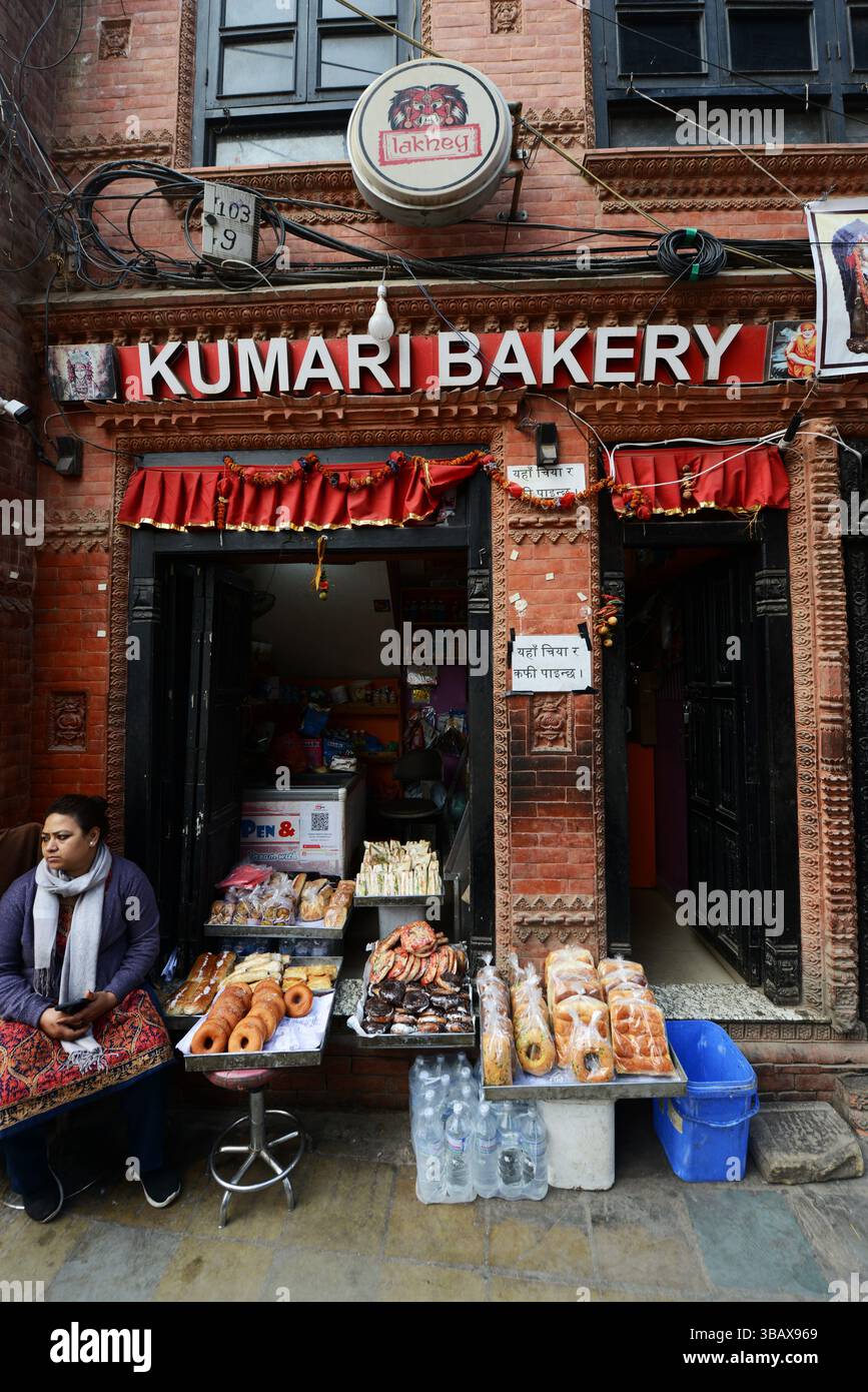 Kumari bakery at the Durbar Square in Kathmandu, Nepal Stock Photo - Alamy
