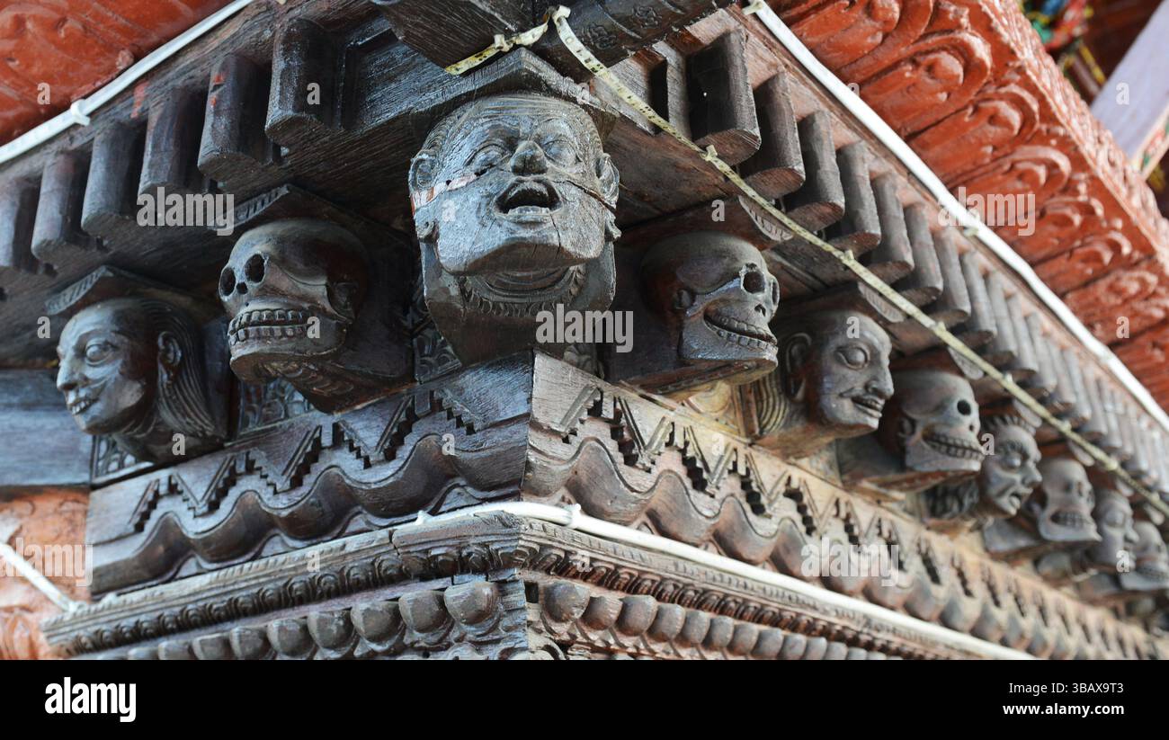 Detailed artwork at the Shree Tanadevi Tarani Bhawani Temple in ...