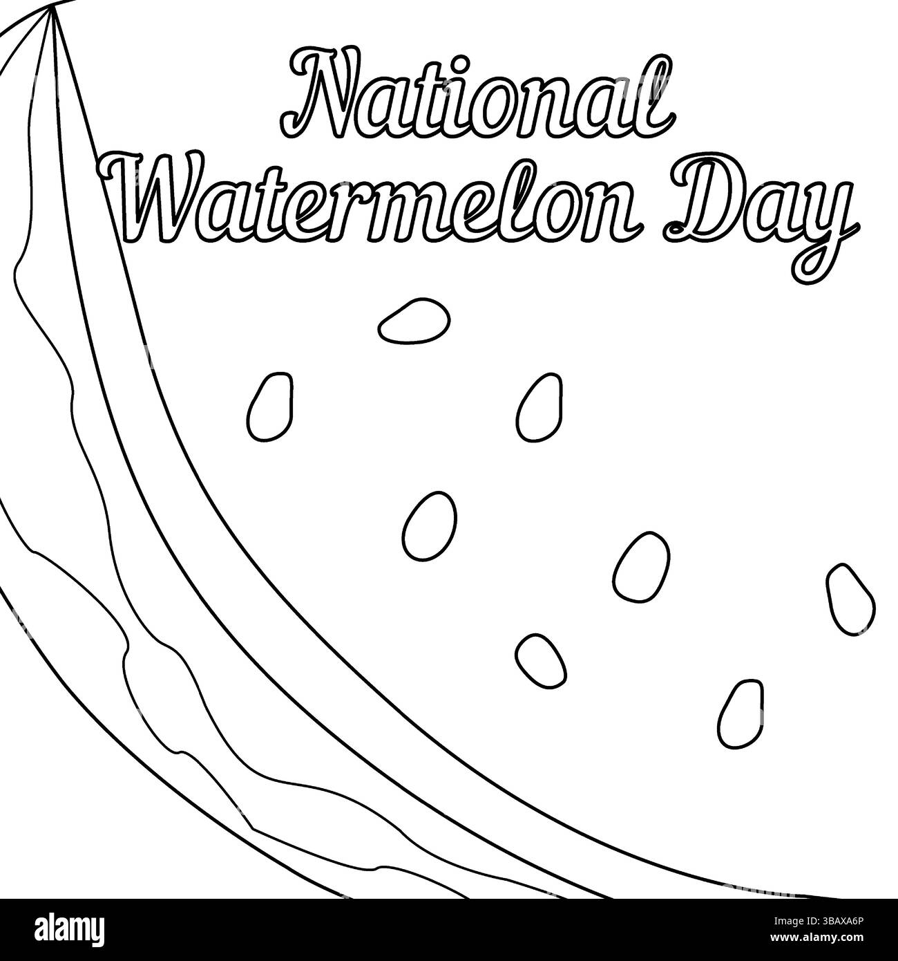 Coloring page with summer outline drawing a huge juicy piece of ...