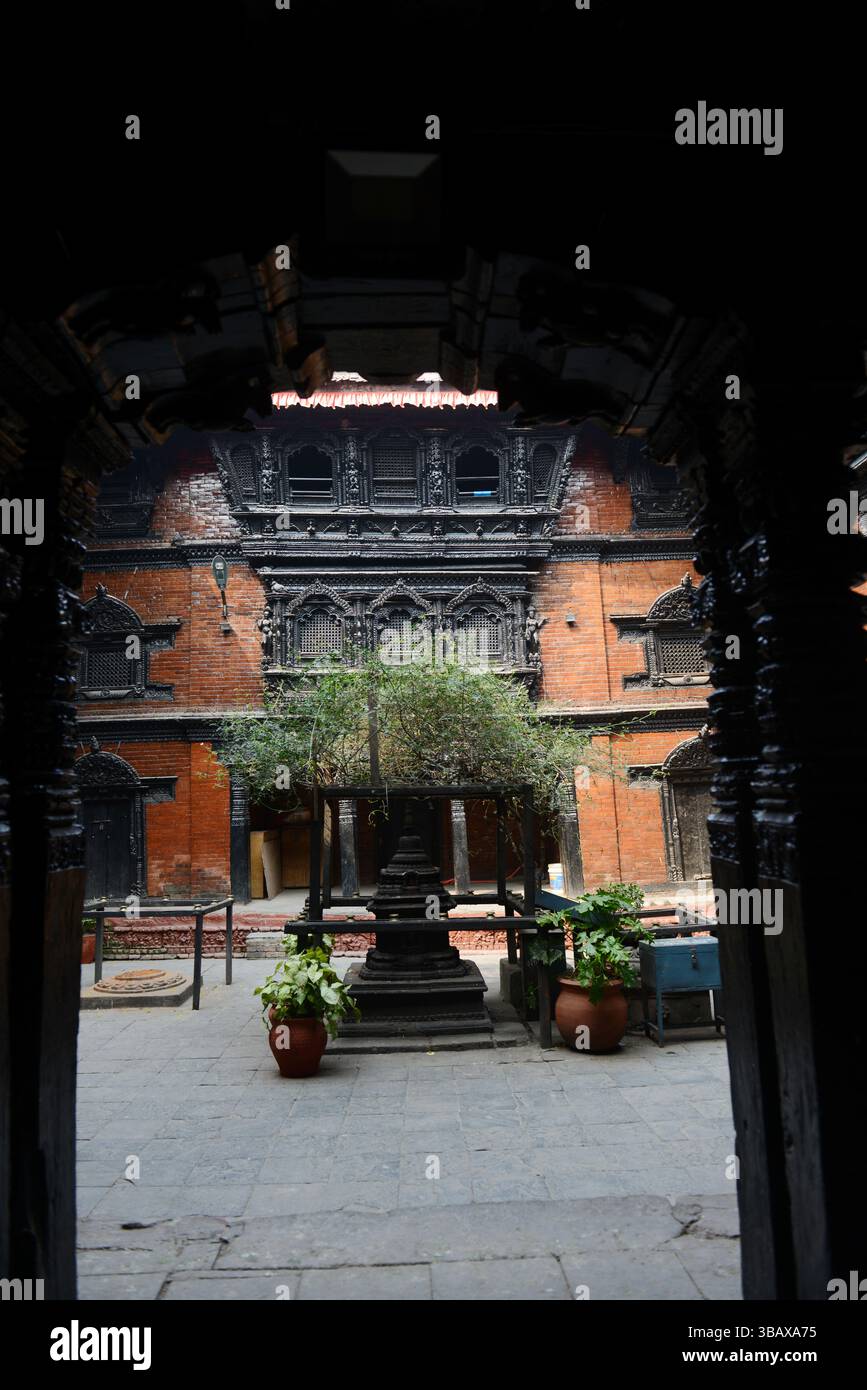 The beautiful Kumari house at the Durbar Square in Kathmandu, Nepal ...