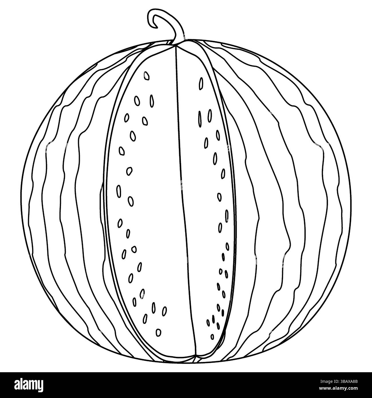 Coloring page with summer outline drawing refreshing watermelon with ...