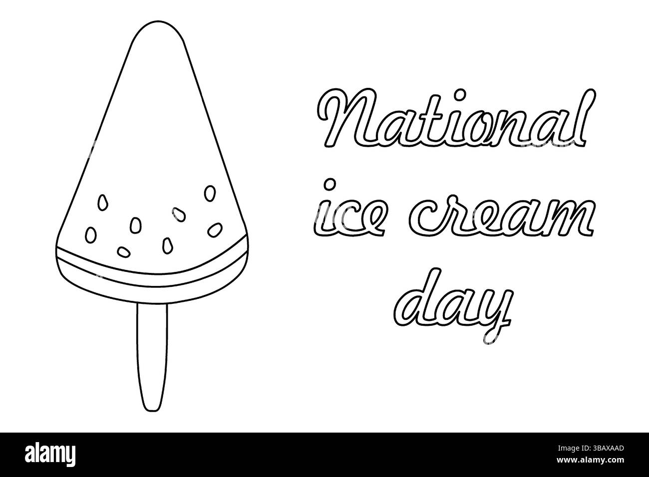 Coloring page with summer outline drawing with fruit ice cream in the ...