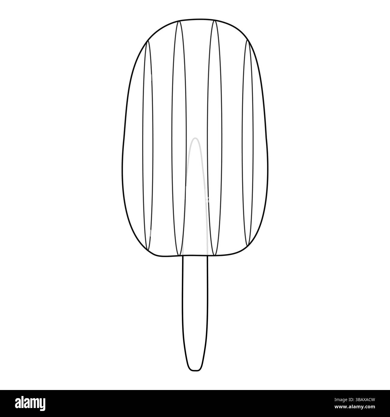 Coloring page with summer outline vector drawing of juicy ice cream on ...