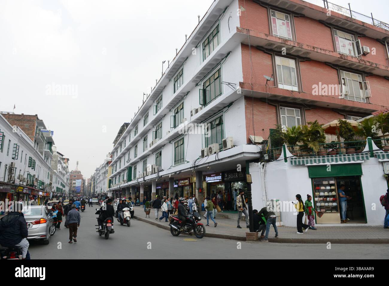 The busy shopping street on Sukra Path in Kathmandu, Nepal Stock Photo ...
