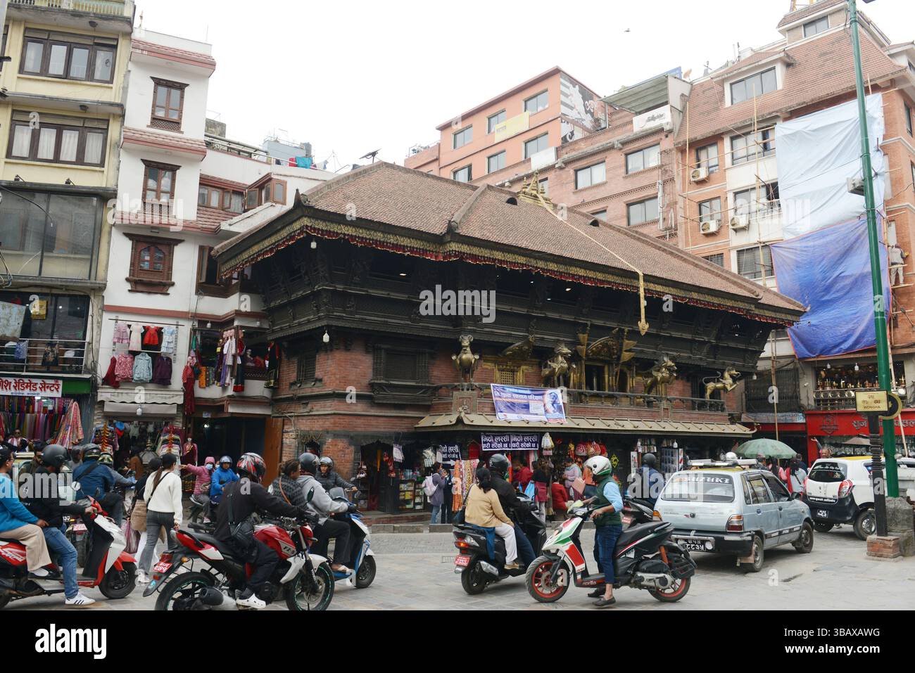 The Akash Bhairab temple in Indra Chowk, Kathmandu, Nepal Stock Photo ...