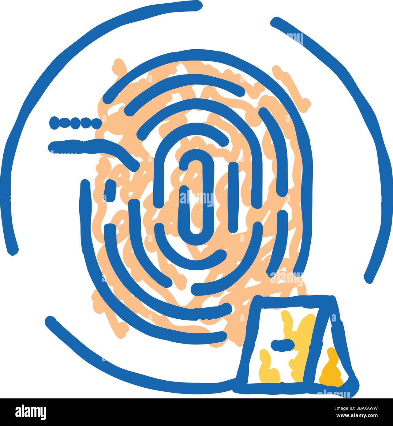 individual physical evidence crime icon doodle illustration Stock ...