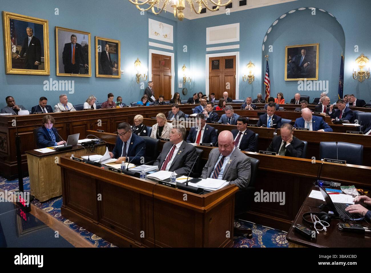 Members of the House Agriculture Committee are seen during a markup on ...