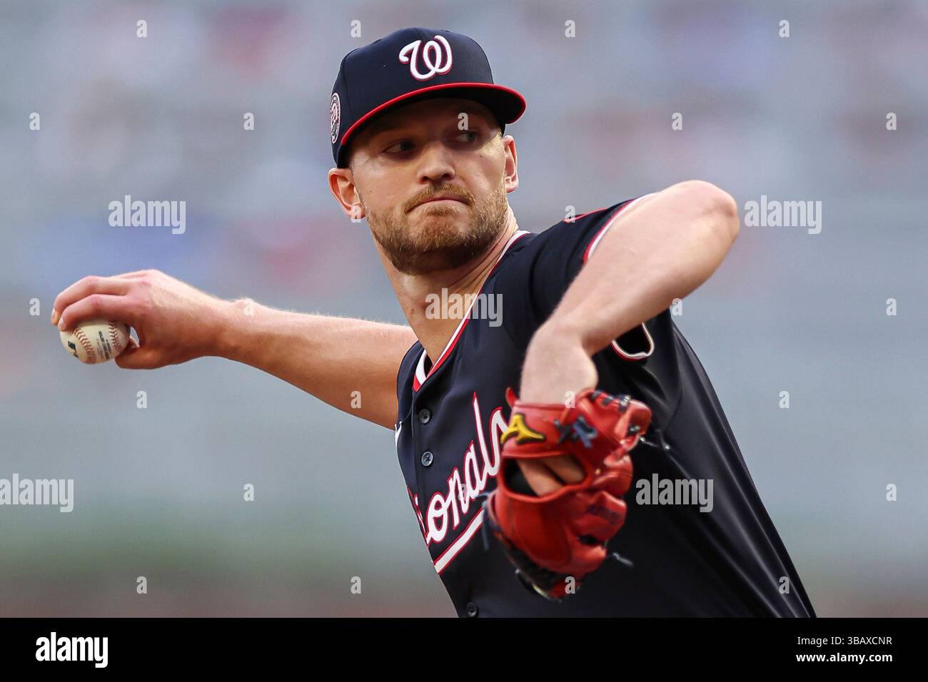 Washington Nationals pitcher Michael Soroka delivers in the second ...