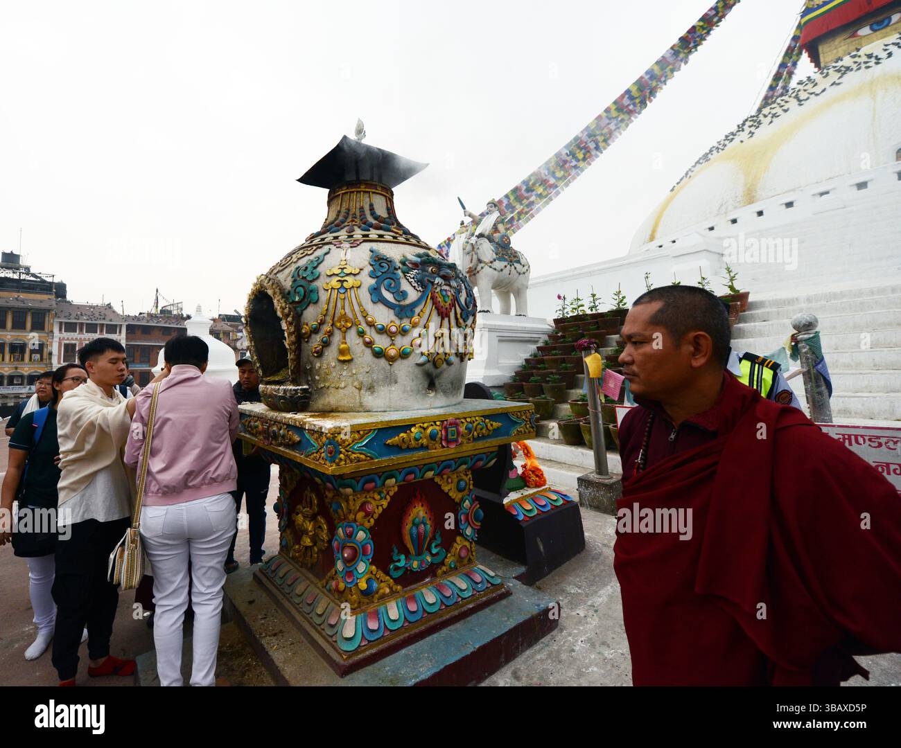 The beautiful stupa at the Boudhanath temple in Kathmandu, Nepal Stock ...
