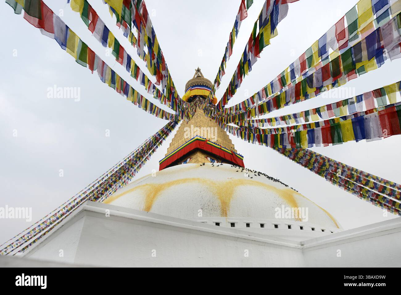 The beautiful stupa at the Boudhanath temple in Kathmandu, Nepal Stock ...