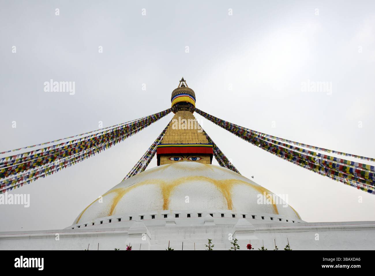 The beautiful stupa at the Boudhanath temple in Kathmandu, Nepal Stock ...