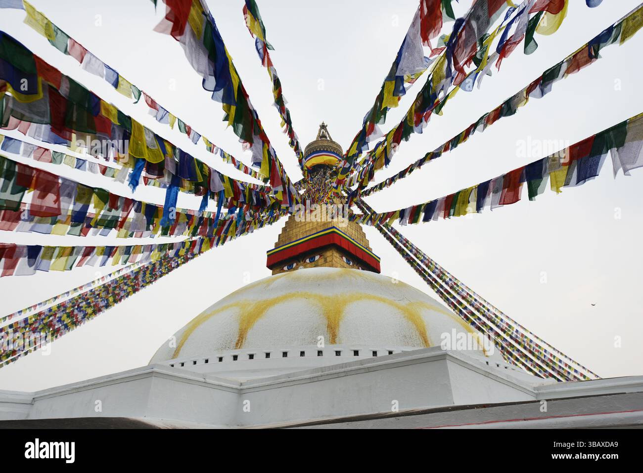 The beautiful stupa at the Boudhanath temple in Kathmandu, Nepal Stock ...