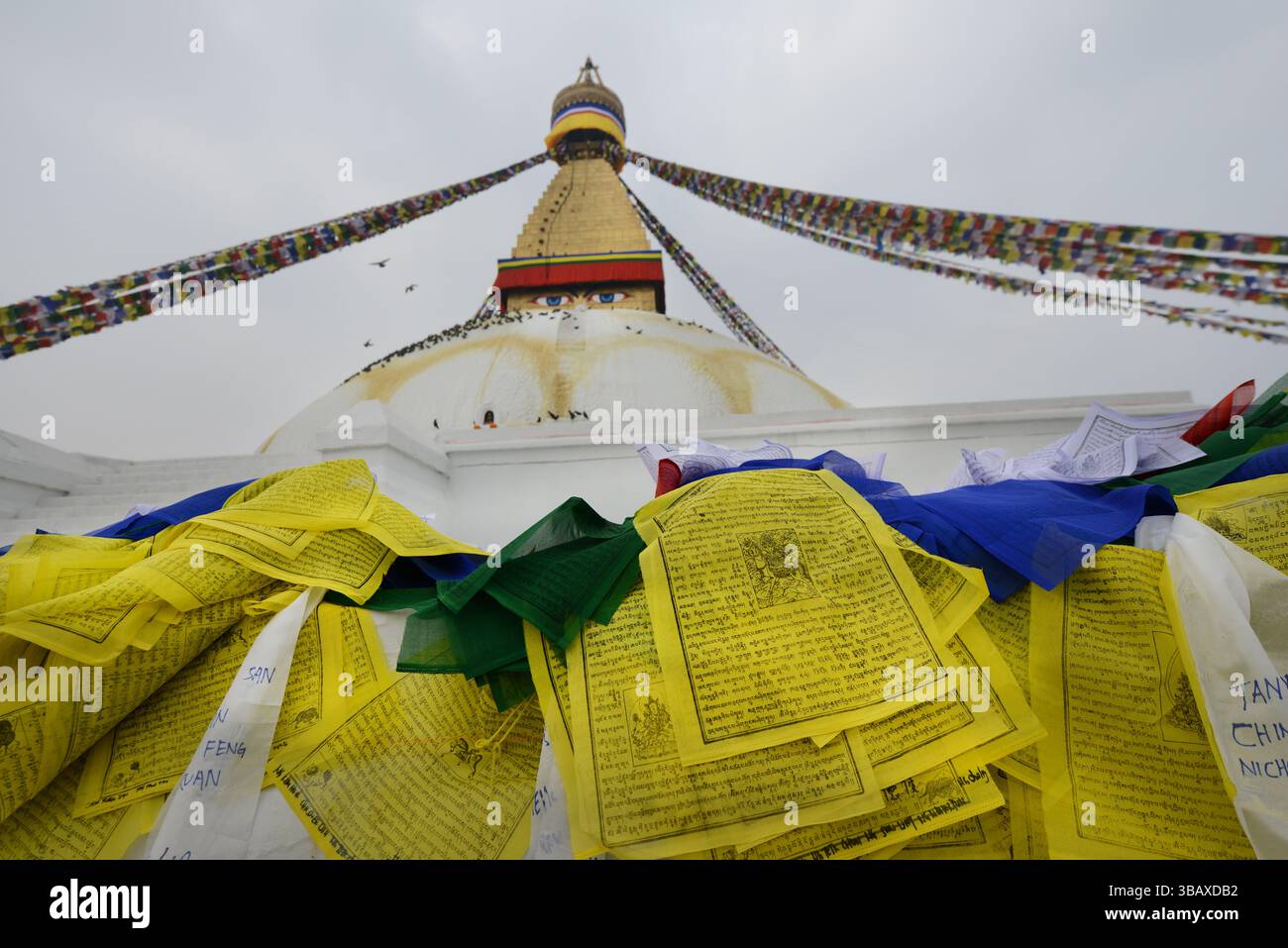 The beautiful stupa at the Boudhanath temple in Kathmandu, Nepal Stock ...