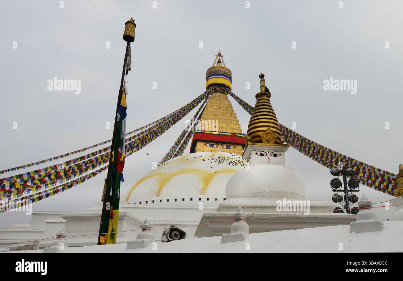 The beautiful stupa at the Boudhanath temple in Kathmandu, Nepal Stock ...