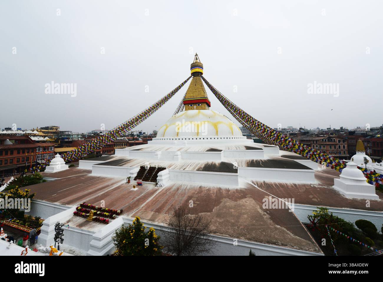 The beautiful stupa at the Boudhanath temple in Kathmandu, Nepal Stock ...