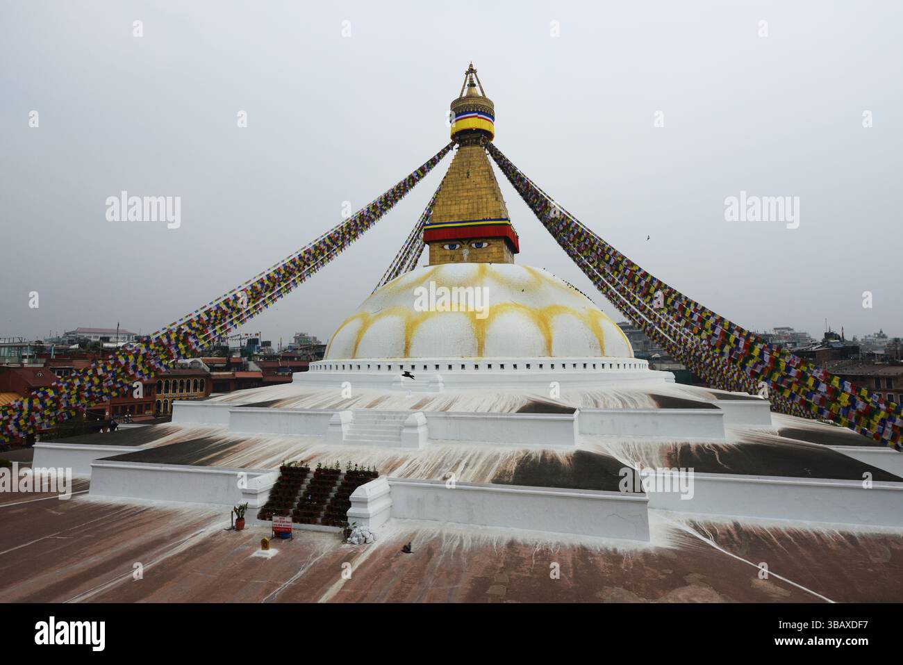 The beautiful stupa at the Boudhanath temple in Kathmandu, Nepal Stock ...
