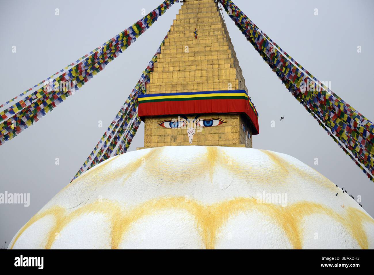 The beautiful stupa at the Boudhanath temple in Kathmandu, Nepal Stock ...