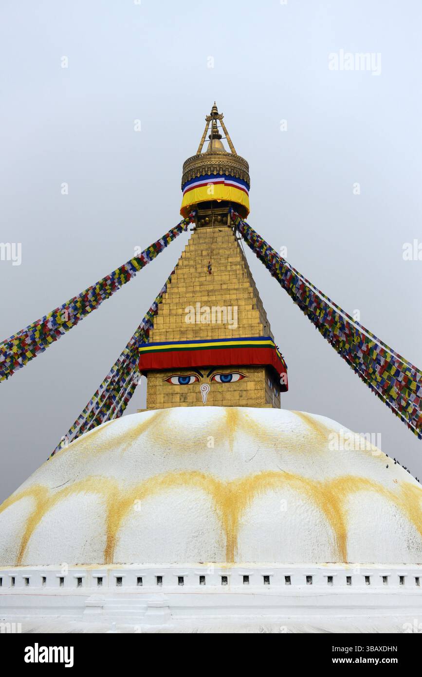 The beautiful stupa at the Boudhanath temple in Kathmandu, Nepal Stock ...