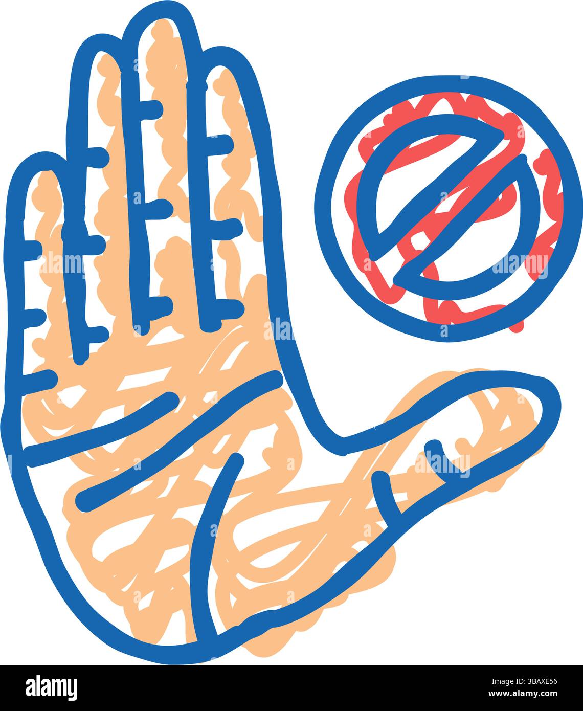 no hand icon doodle illustration Stock Vector Image & Art - Alamy