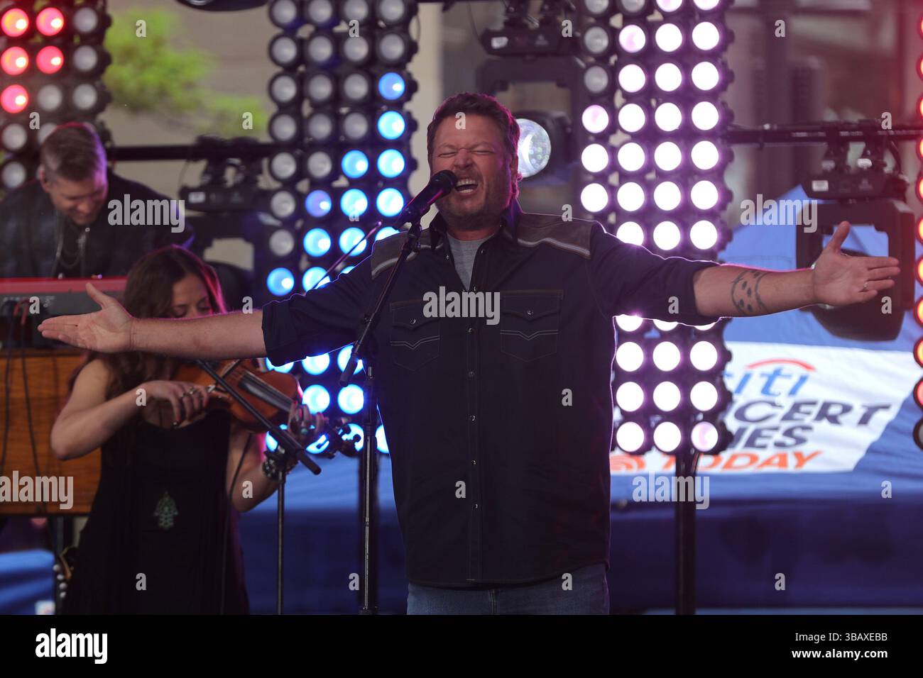 NEW YORK, NY - MAY 13, 2025: Country music star Blake Shelton performs ...