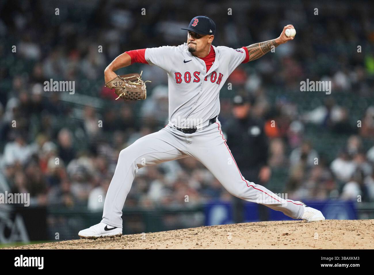 Boston Red Sox pitcher Brennan Bernardino throws against the Detroit ...